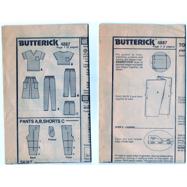 Butterick 4887 Classics Pattern Childrens Vintage Girls Top, Pants, Sh ...