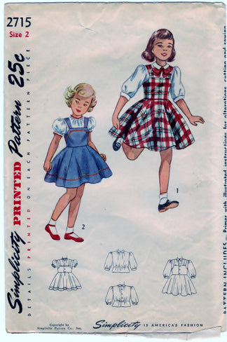 Simplicity 2715 Pattern Vintage Child Jumper and Blouse – SharPharMade