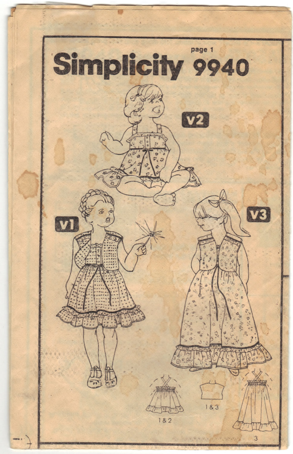 Simplicity 9940 Pattern Vintage Toddlers Sundress In Two Lengths And S – SharPharMade