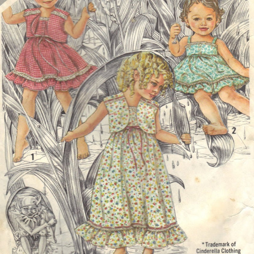 Simplicity 9940 Pattern Vintage Toddlers Sundress In Two Lengths And S ...