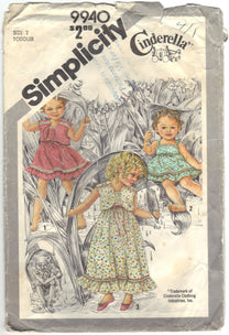 Simplicity 9940 Pattern Vintage Toddlers Sundress In Two Lengths And S – SharPharMade